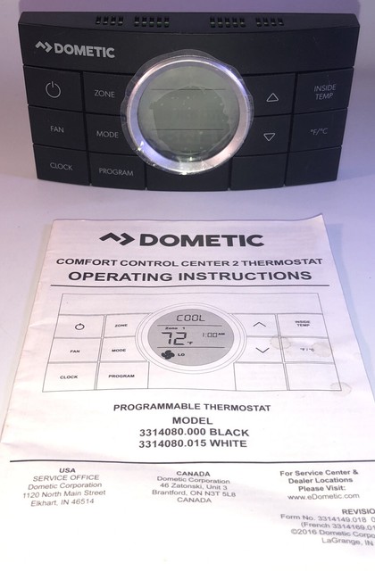 Dometic Comfort Control Center 2 Thermostat Ccc2 Black for sale online ...