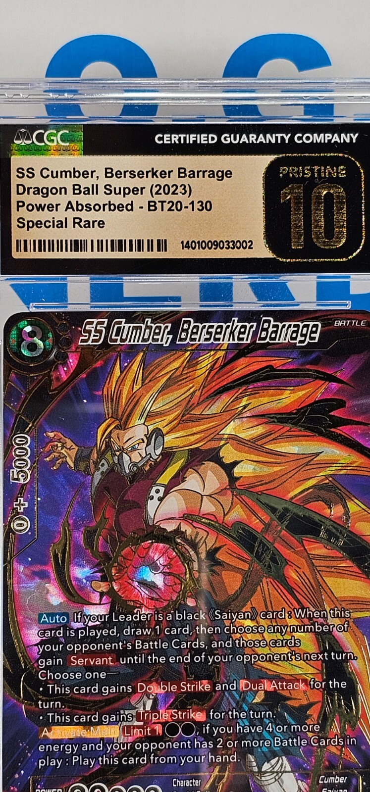 SS Cumber, Berserker Barrage SPR Gold FOIL BT20-130 M PF DBZS Power ...