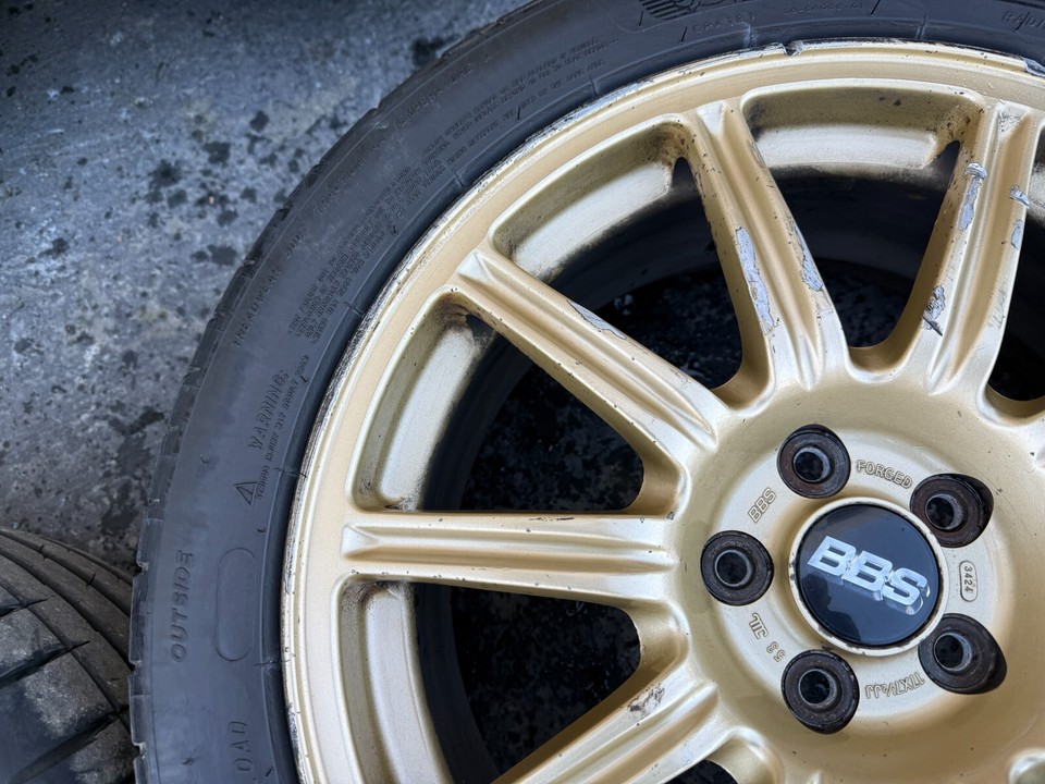SUBARU WRX STI 2004 OEM BBS GOLD RIMS WHEELS WITH 4S TIRES SET (17"X7.5 ...