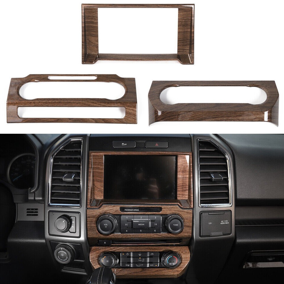 24x Wood Grain Interior Set Dashboard Panel Cover Trim Kit For Ford ...