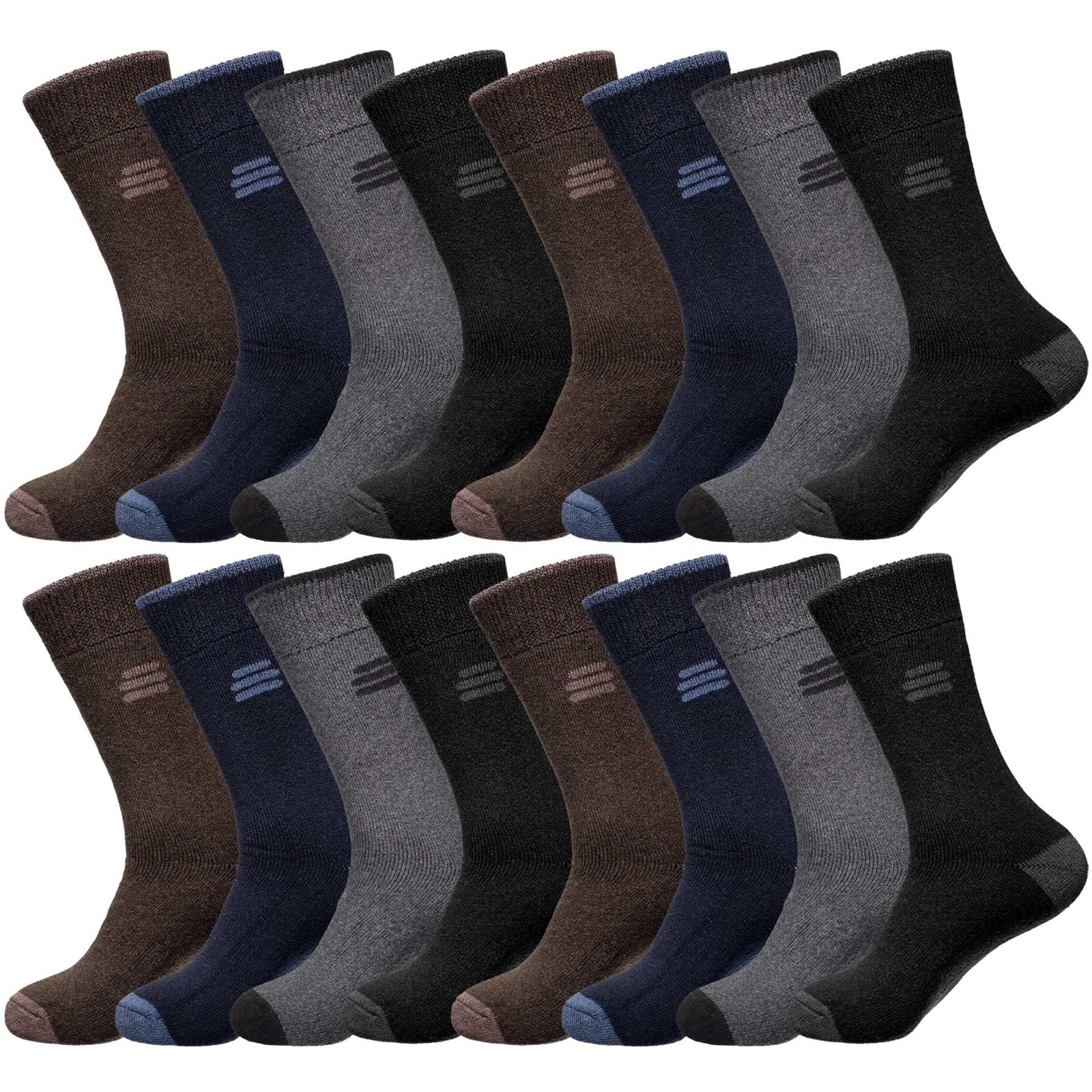Mens Thermal Socks Winter Warm Thick Merino Wool Hiking Work Sock Size ...