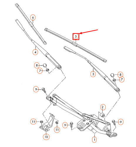 NEW AUDI TT 8J FRONT AERODYNAMIC WIPER BLADE SET LHD 8J1998002 OEM NO🇺🇸 ...