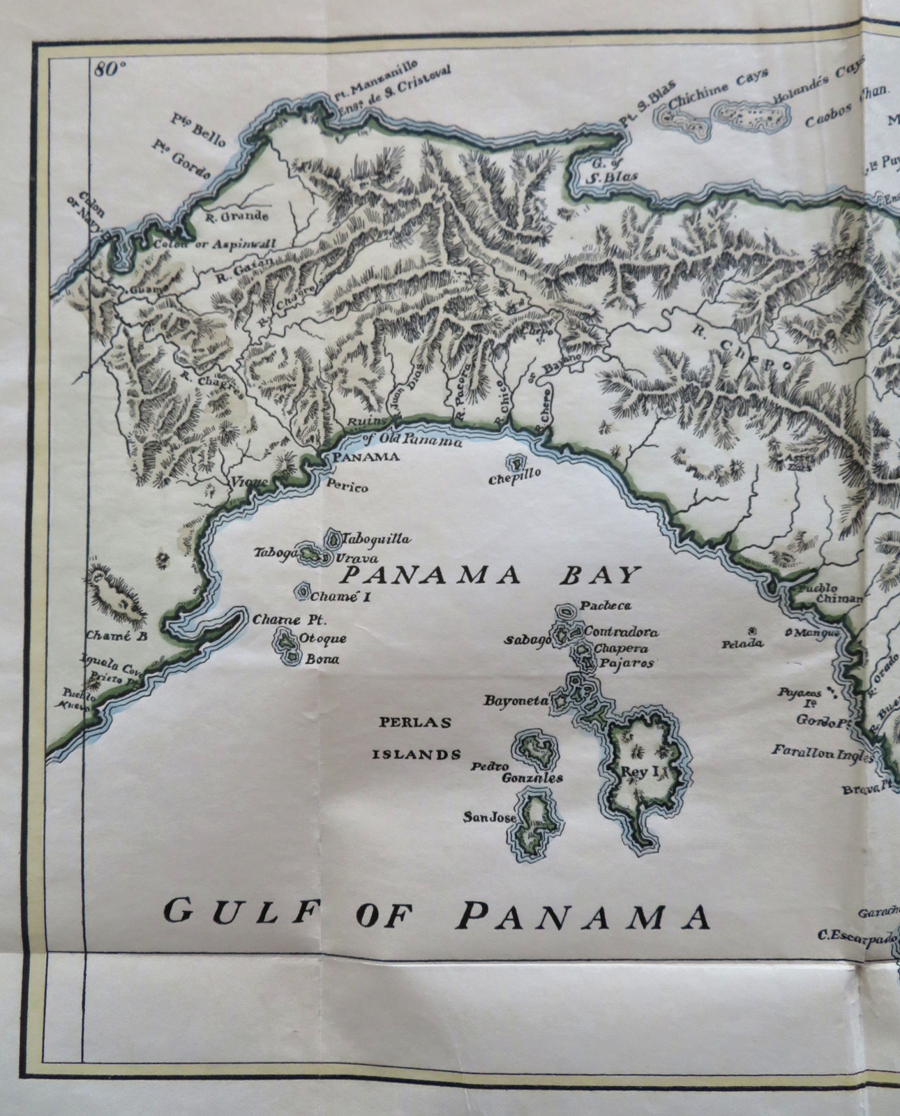 Panama Isthmus Central America Gulf of Darien c. 1891 hand color map | eBay
