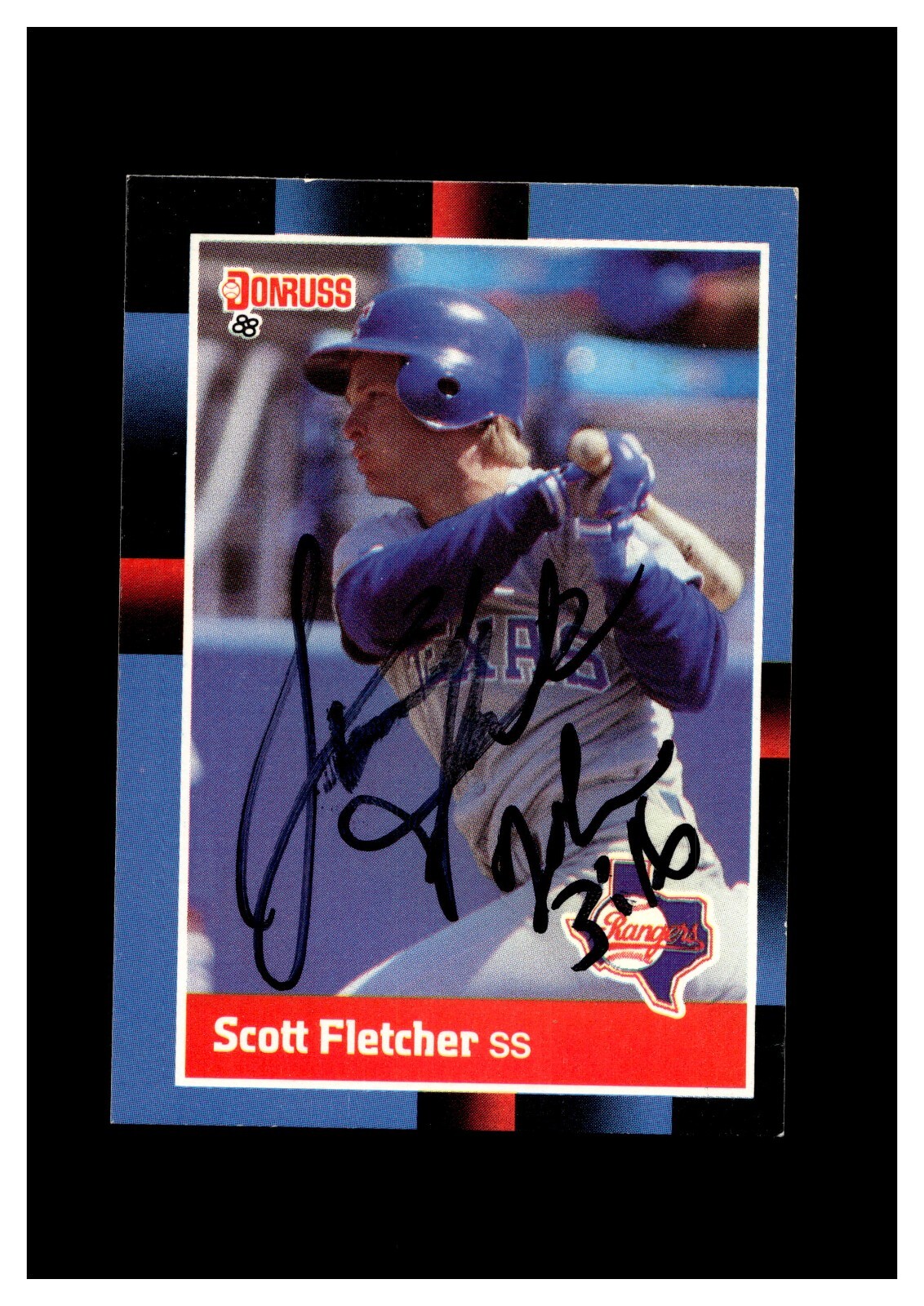 1988 Donruss #180 Scott Fletcher Autographed Signed Auto Texas Rangers ...