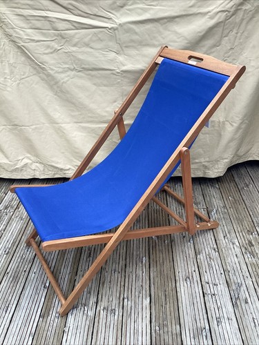 George Sedona Folding Wooden Deck Chair Garden Beach Seaside Deckchair ...