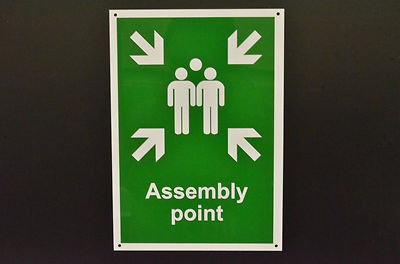 Assembly Point Plastic Or Metal Sign Or Sticker Choice Of Sizes Screen ...