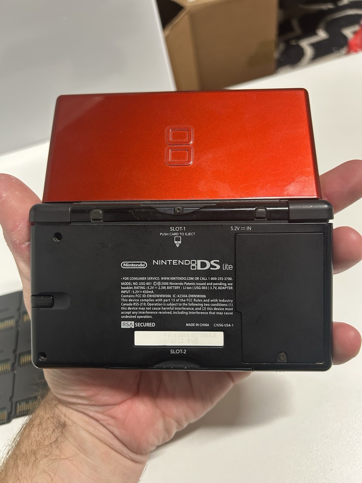 Nintendo DS Lite Handheld Game Console USG-001 Black/Red Tested 12 ...