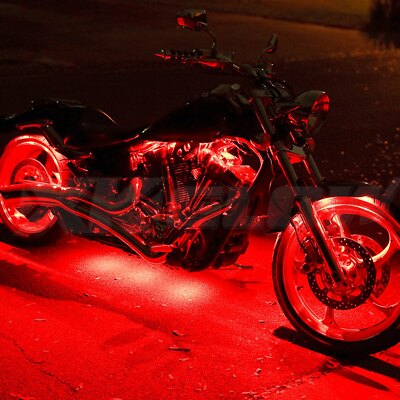 Red (4) LED Light Body Kit - Harley Davidson Lights Glow Engine Accent ...
