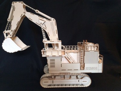 Laser Cut Wooden Excavator 3D Model/Puzzle Kit | eBay