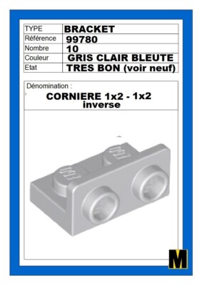 x10 LEGO BRACKET INVERTED 1x2 - 1x2 - 99780 - GRIS CLAIR BLEUTE | eBay
