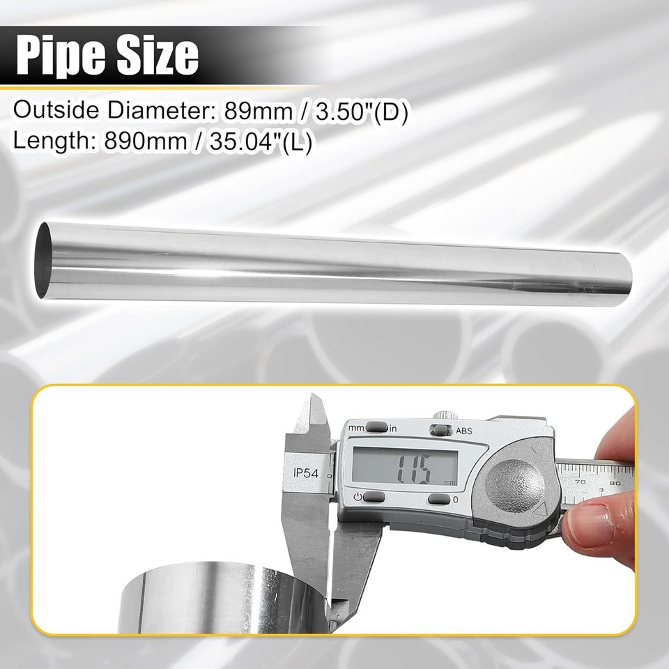 T304 Stainless Steel 3.5 Inch Straight Pipe, Tubing Steel Straight Tube ...