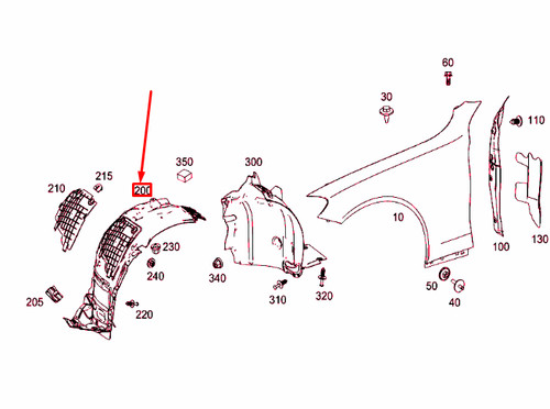 NEW MERCEDES-BENZ C W205 FRONT LEFT WHEEL HOUSING LINER A2056903101 ...