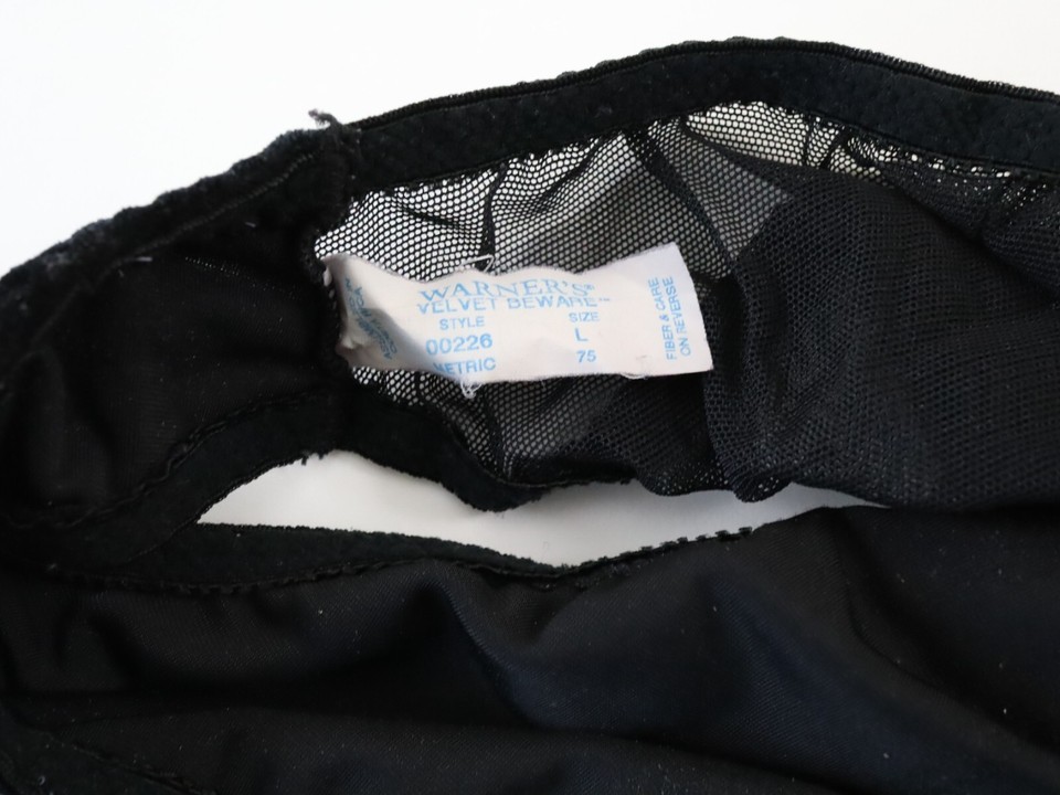 VTG Warner's Y2K Velvet Beware Sheer Back Bikini Panties LARGE | eBay