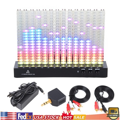 LED Music Spectrum Display Analyzer Stereo Audio Level Indicator Lamp ...