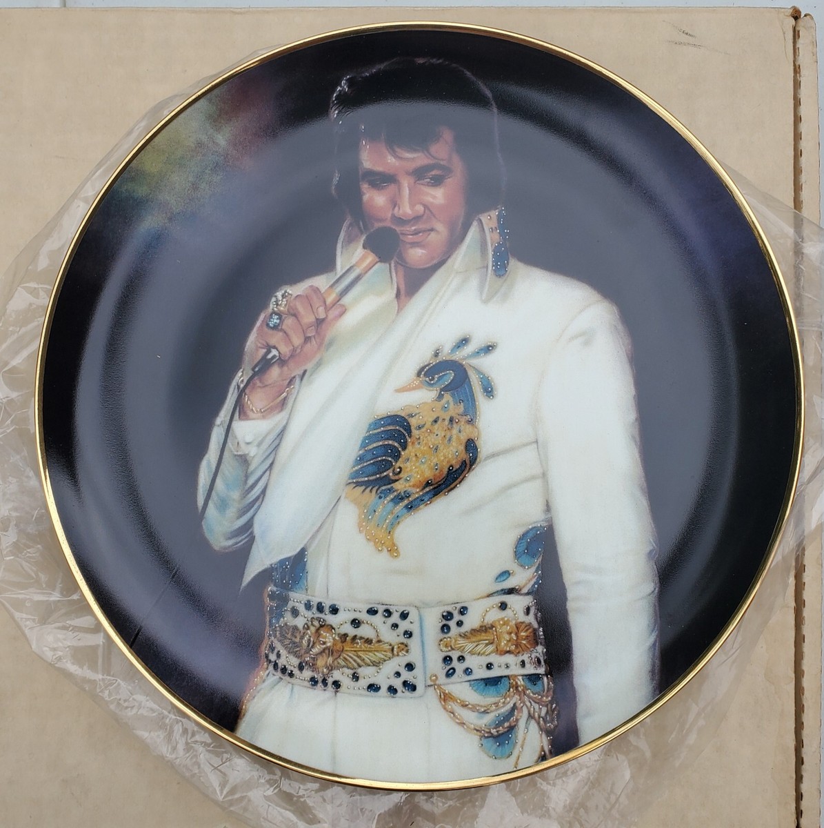 Elvis Collector Plates Ebay ELVIS PRESLEY Plate Plaque: A Shimmering