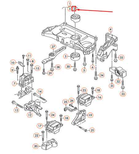 NEW AUDI A3 8P UPPER BONDED RUBBER BUSH 1K0199868Q OEM | eBay