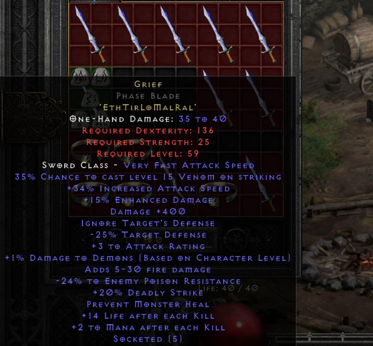 PC PS4 PS5 XBOX SWITCH Non-L Grief Phase Blade Diablo 2 Resurrected ...