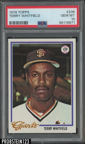1978 Topps #236 Terry Whitfield San Francisco Giants PSA 10 GEM MINT | eBay