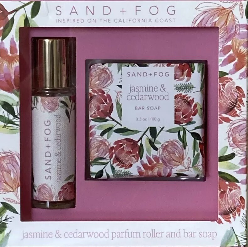 Sand + Fog JASMINE & CEDARWOOD Parfum Roller and Bar Soap Set - NIB ...