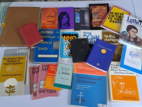 Religious Book Lot of 24 Vintage Lutheran Christian Pastors Books Bible ...
