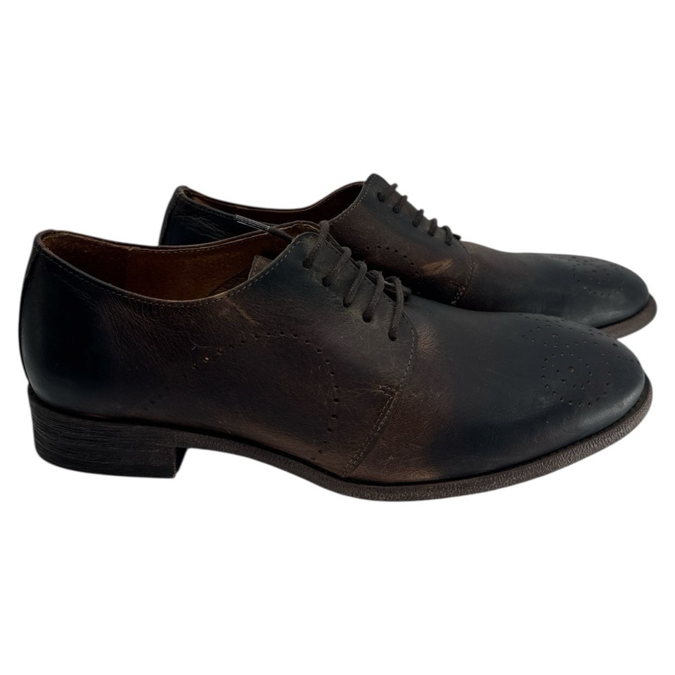 Robert Wayne Brown Distressed Leather Lace Up Oxford Shoes Men 9 ...