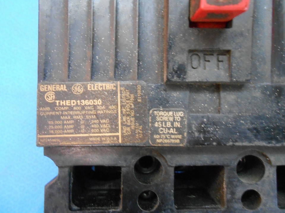 GE THED136030 C 600V 30A 3P CIRCUIT BREAKER RECONDITIONED | eBay
