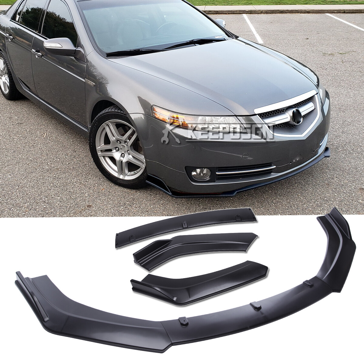 For 2004-2008 Acura TL Matte Black Front Bumper Lip Spoiler Splitter ...