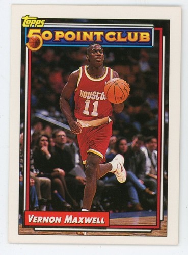1992-93 Topps Houston Rockets Basketball Card #210 Vernon Maxwell 50 ...