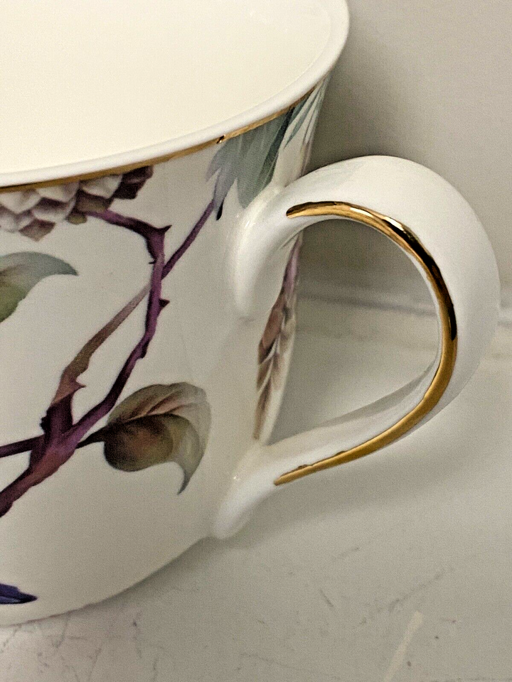 Grace Teaware Blue Jay Bird Porcelain Cup & Saucer Coffee Tea Green w ...