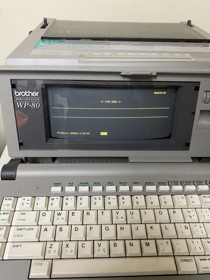 Vintage Brother Word Processor Model WP-80 WORKING CONDITION | eBay