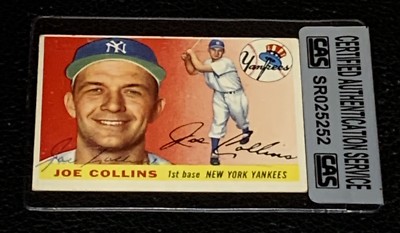 JOE COLLINS 1955 TOPPS SIGNED AUTOGRAPHED CARD #63 YANKEES CAS ...