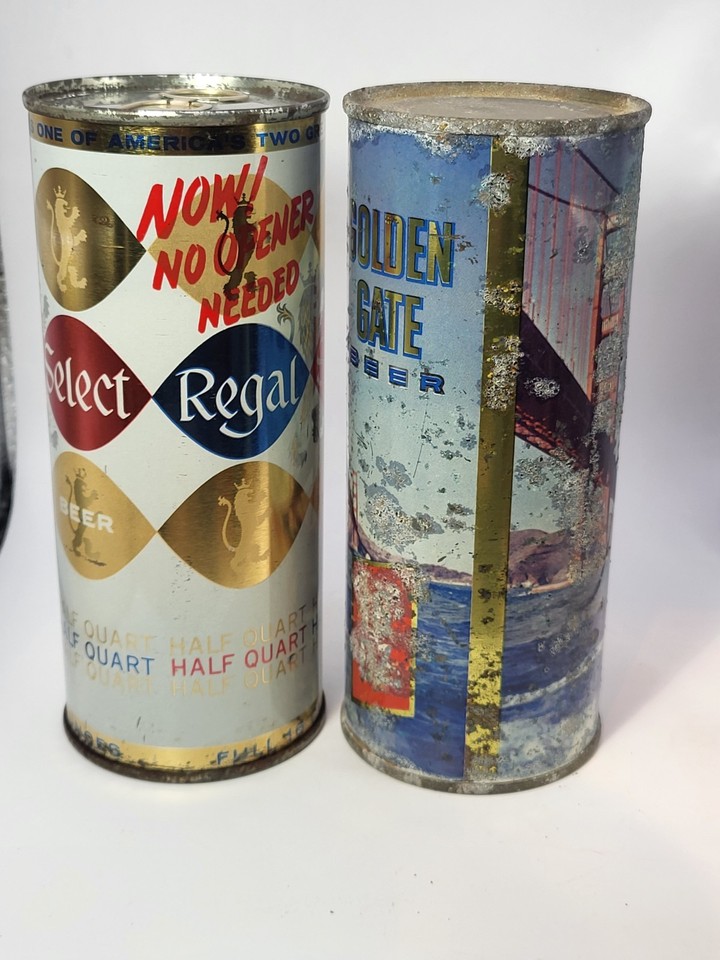 REGAL SELECT 16 OZ JUICE TAB AND GOLDEN GATE 16 OZ FLAT TOP BEER CAN ...