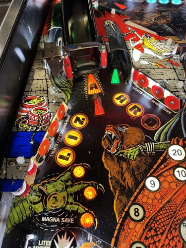 1986 GRAND LIZARD PINBALL MACHINE PROFESSIONAL TECHS FULL LEDS PLAYS ...