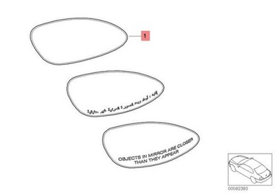 Genuine BMW E85 E86 Coupe Mirror Glass Heated Convex Right OEM ...
