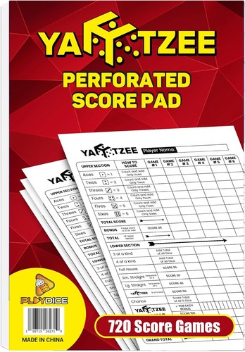 Perforated Yahtzee Score Pads: 120 Easy Tear Off Score Sheets, Large ...
