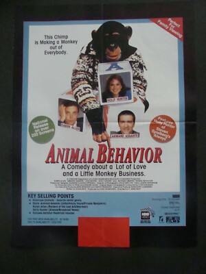 ANIMAL BEHAVIOR movie poster KAREN ALLEN HOLLY HUNTER original video ...