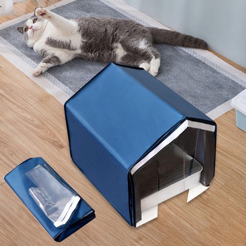 Cat Litter Box Cover Semi Closed Cats Litter Pan Cover for Small, Large ...