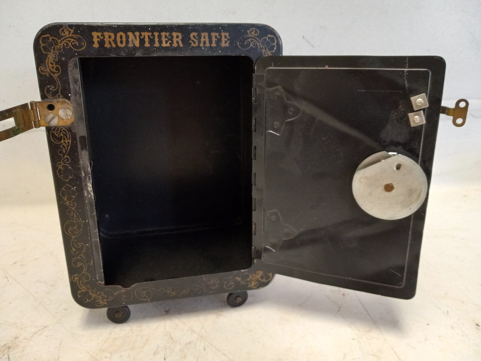 Vintage Frontier Combination Safe Toy Bank Vault w/ Added Hasp Security ...
