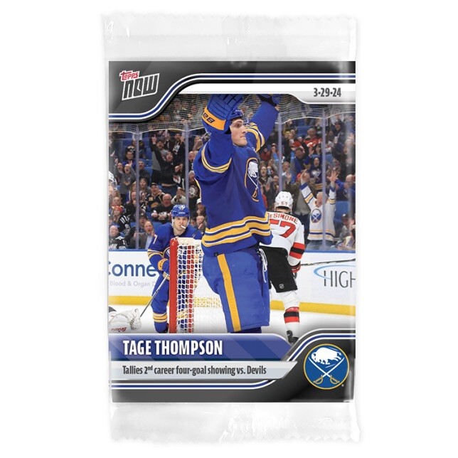 2023-24 NHL TOPPS NOW® Sticker #158 🏒 Tage Thompson 🏒 Buffalo Sabres 🦬 ...