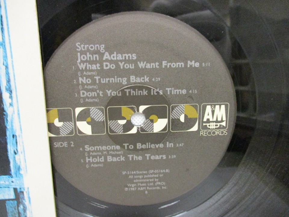 John Adams Strong 1987 Promo Record Synth-pop NM A&M SP 5164 Gold Stamp ...