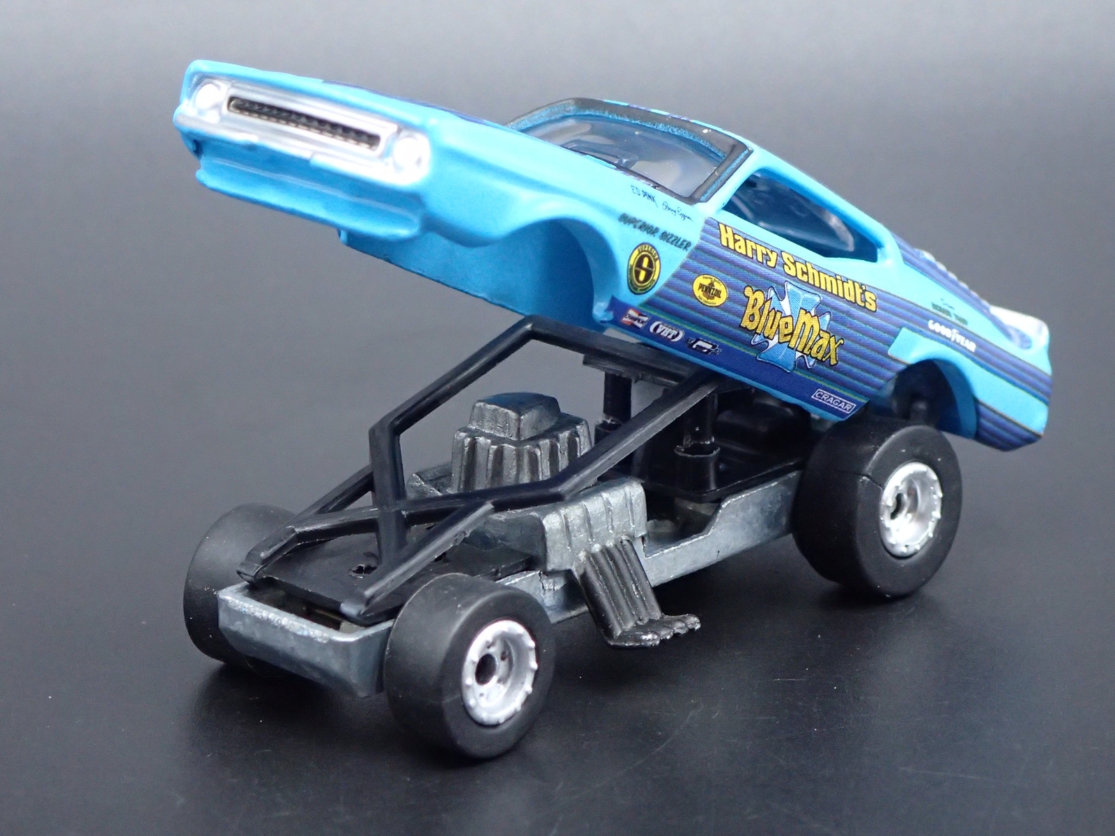 1972 72 FORD MUSTANG MACH 1 BLUE MAX FUNNY CAR NHRA 1/64 SCALE DIECAST ...