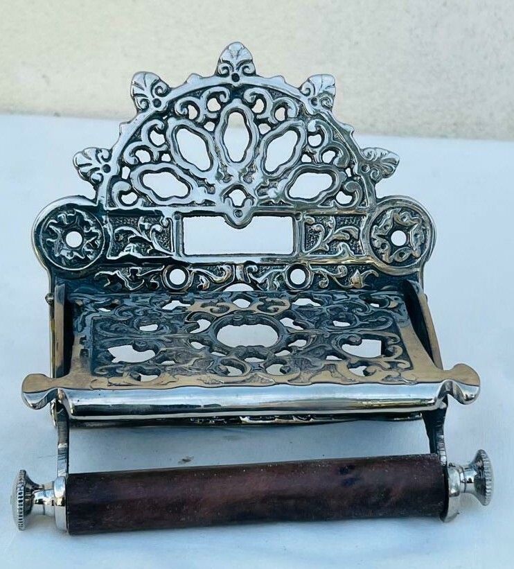 Retro Collections Victorian Style Decorative Toilet roll Holder Nickle ...