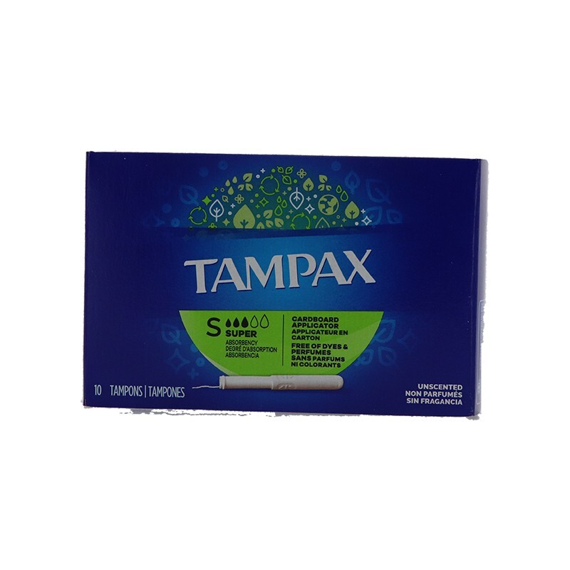 Tampax Super Tampons (Green) Unscented - (Pack of 10) | eBay
