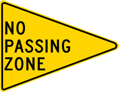 3M HIA Reflective NO PASSING ZONE Road Street Sign - DOT Compliant 36 x ...