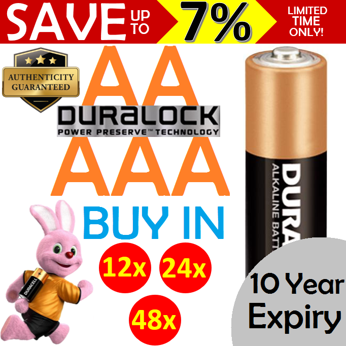 NEW BULK ORIGINAL GENUINE DURACELL Duralock AA AAA Batteries Coppertop ...
