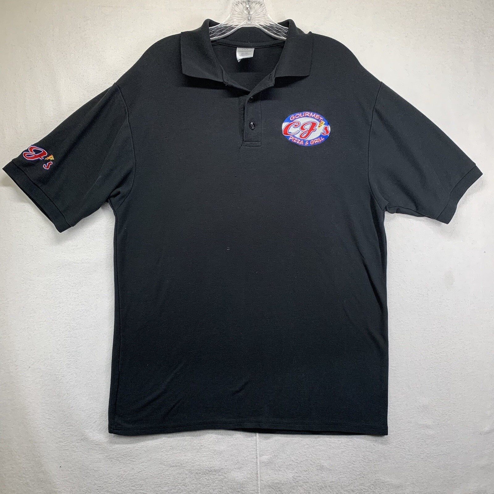 PIZZA Employee Uniform Polo Shirt Black Mens Medium C… - Gem