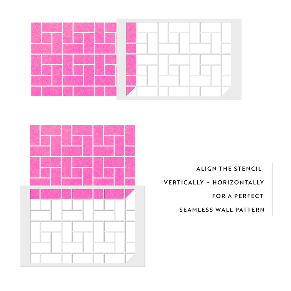 Spanish Bond Brick Pattern Wall Stencil - DIY Wallpaper Alternative | eBay