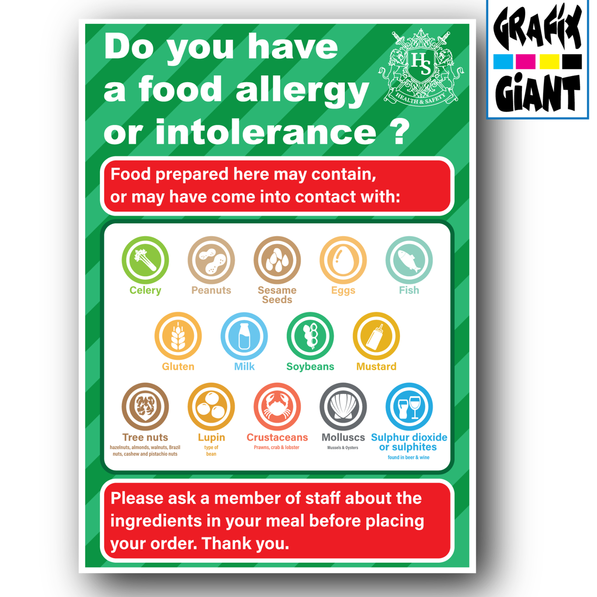 Food Allergy Printable Signs Food Allergy Warning Stickers Kid's