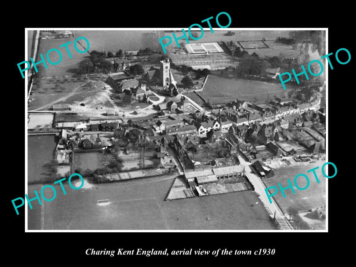 OLD LARGE HISTORIC PHOTO OF CHARING KENT ENGLAND AERIAL VIEW OF TOWN ...