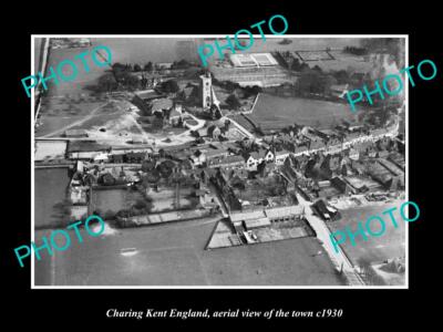 OLD LARGE HISTORIC PHOTO OF CHARING KENT ENGLAND AERIAL VIEW OF TOWN ...